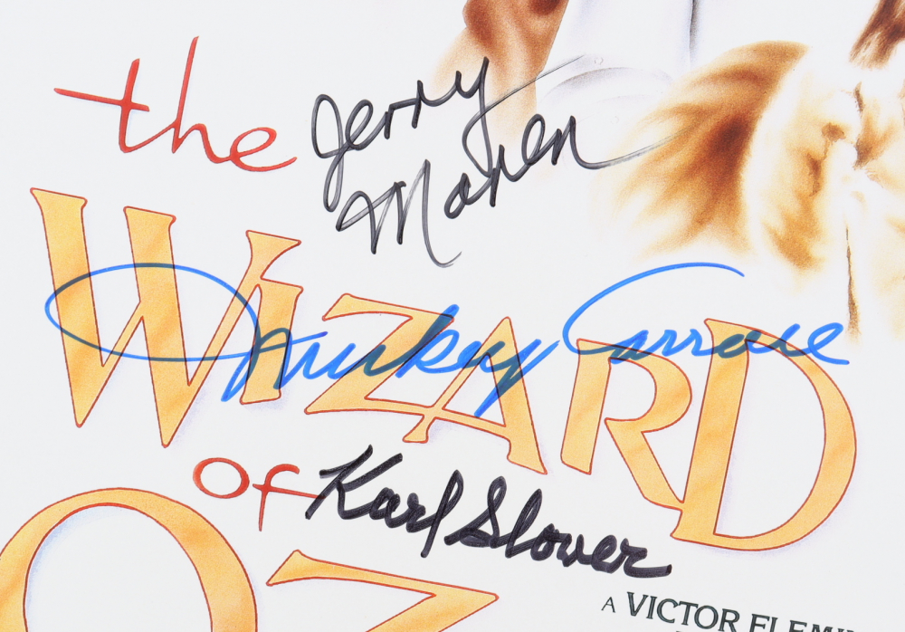 Mickey Carroll, Jerry Maren, & Karl Slover Signed "The Wizard of Oz ...