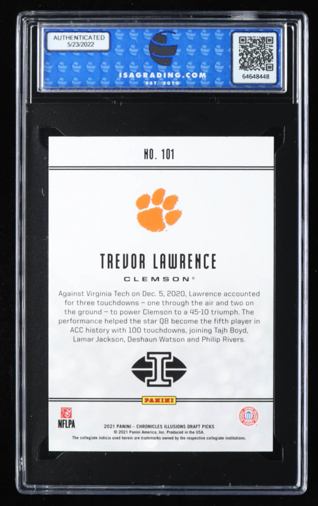 Trevor Lawrence 2021 Panini Chronicles Draft Picks Illusions #101 RC ...