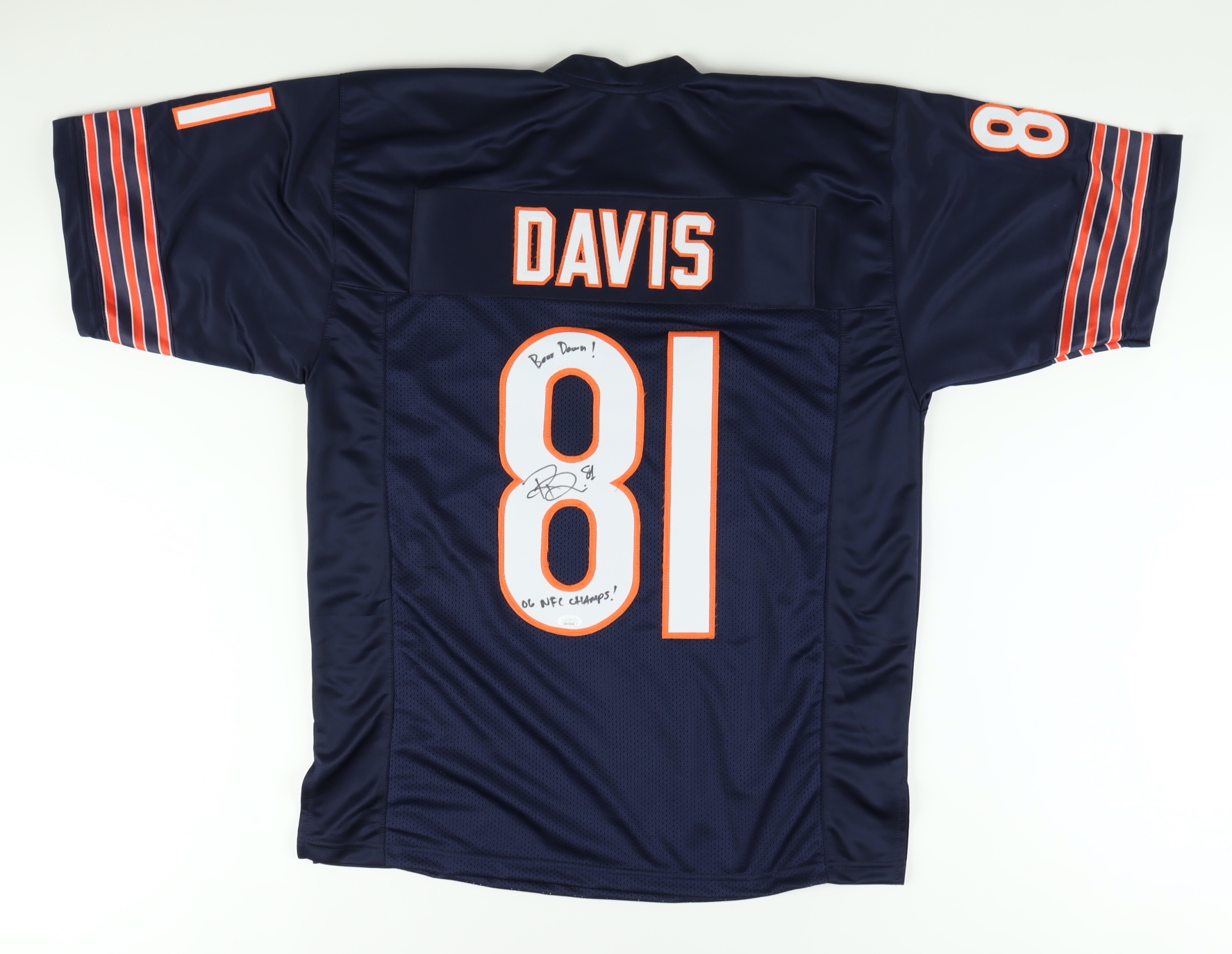 Rashied Davis Signed Jersey Inscribed "Bear Down!" & "06 NFL Champs ...