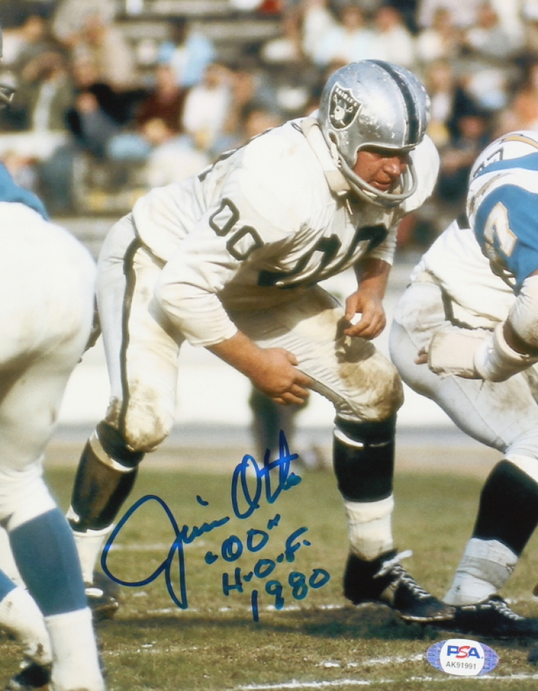 Jim Otto Signed Raiders 8x10 Photo Inscribed "00" & "H.O.F. 1980" (PSA ...