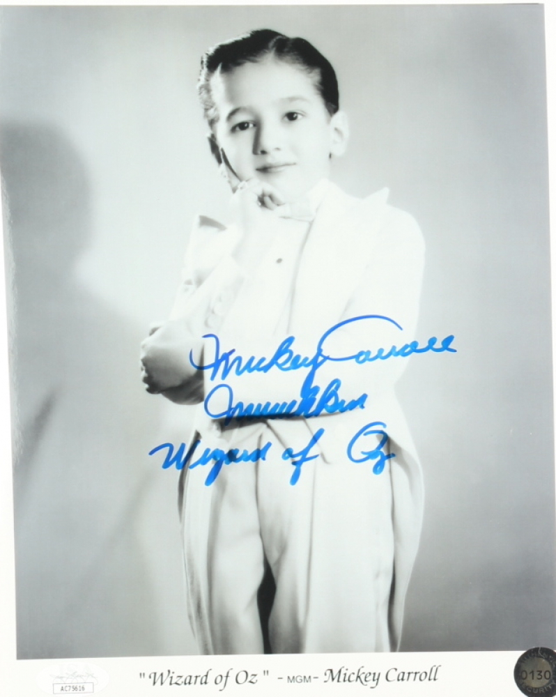 Mickey Carroll Signed "The Wizard of Oz" 8x10 Photo Inscribed "Munchkin ...