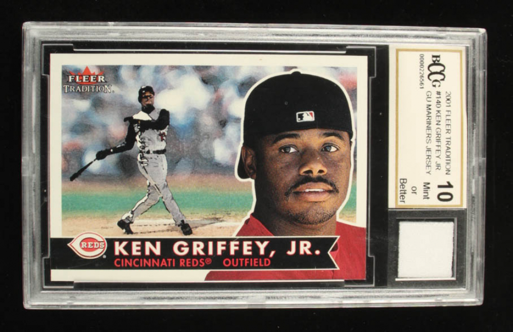 Ken Griffey Jr. 2001 Fleer Tradition #140 with Game-Used Jersey Patch ...