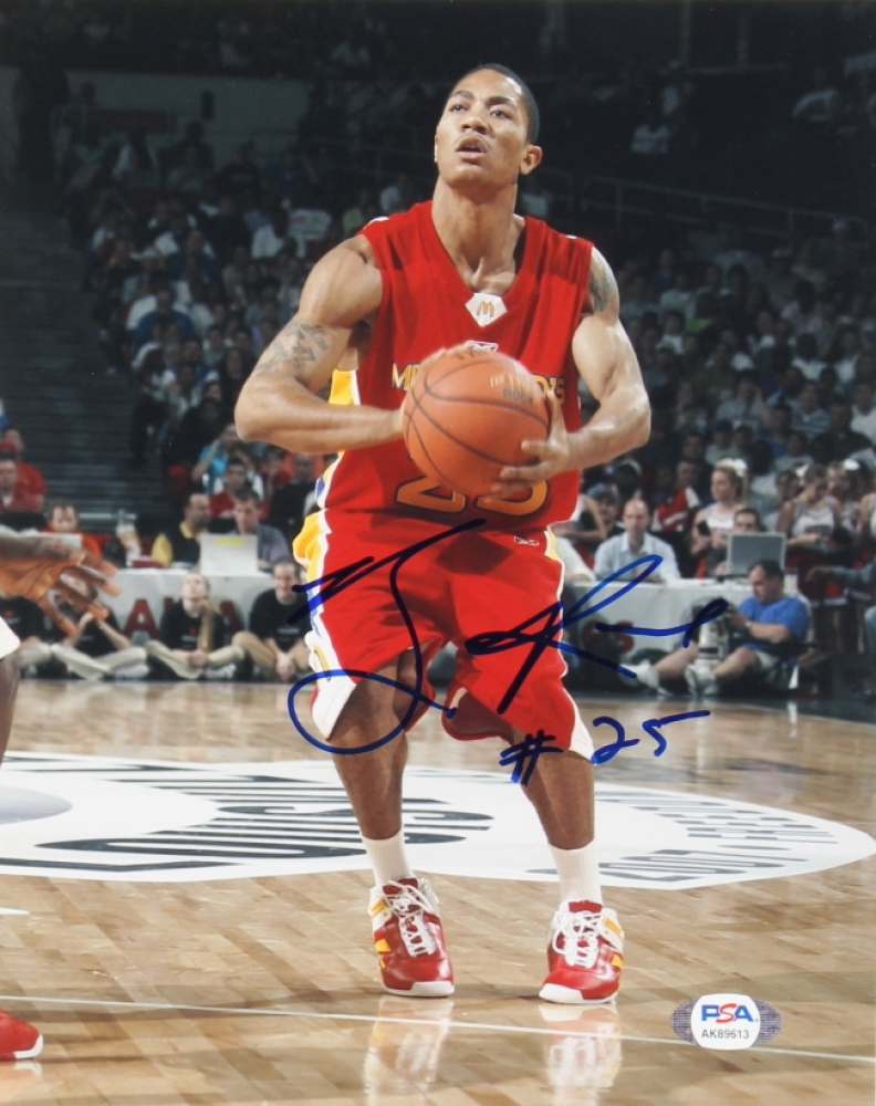 Derrick Rose Signed McDonalds All-American 8x10 Photo (PSA) | Pristine ...