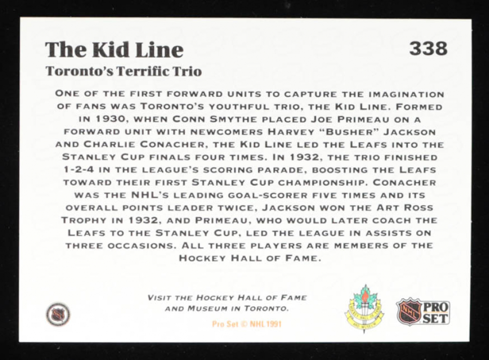 The Kid Line 1991-92 Pro Set #338 | Pristine Auction
