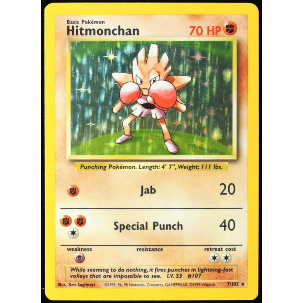 Hitmonchan 1999 Pokemon Base Unlimited #7 Holo | Pristine Auction