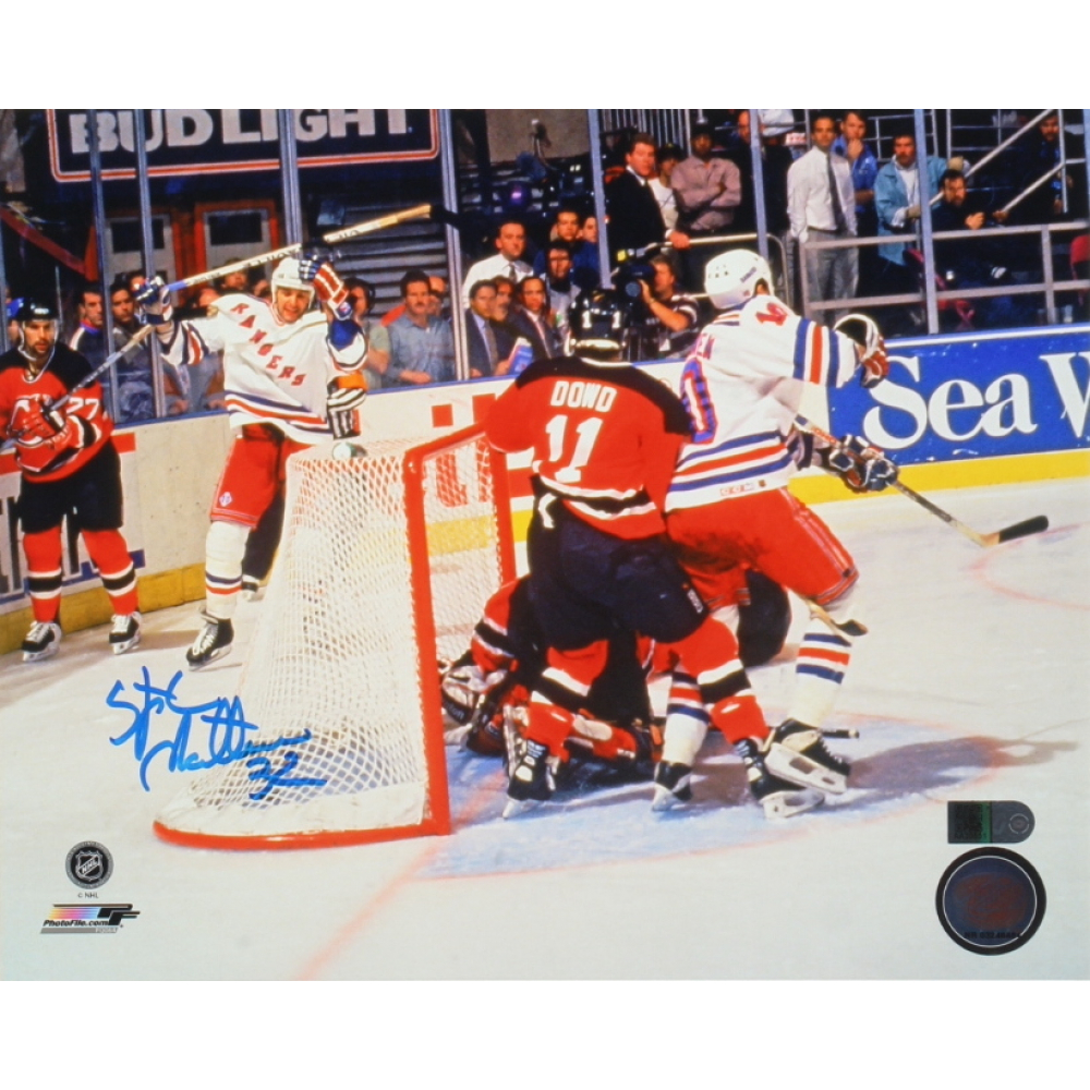 Stephane Matteau Signed Rangers 8x10 Photo (AIV) | Pristine Auction