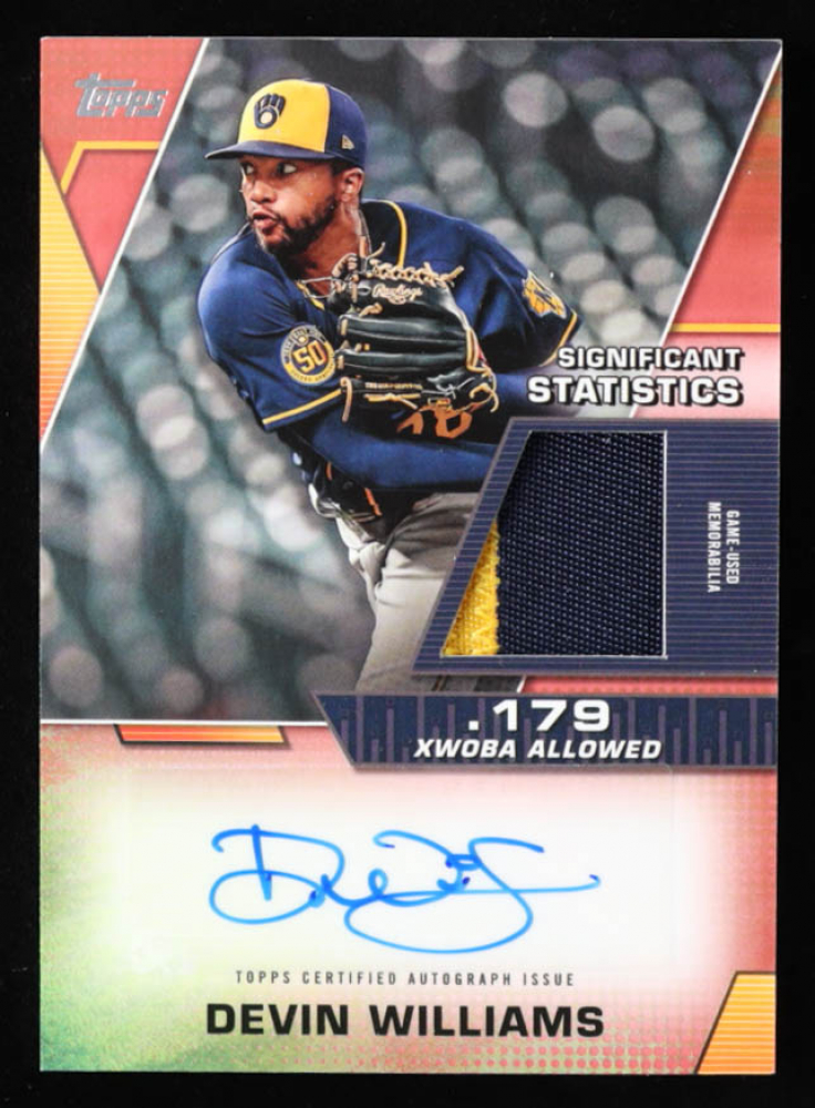 Devin Williams 2021 Topps Significant Statistics Relic Autographs Red # ...