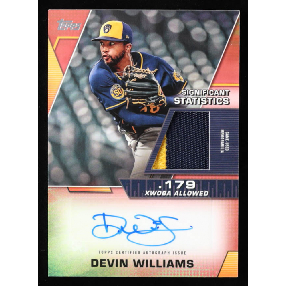 Devin Williams 2021 Topps Significant Statistics Relic Autographs Red # ...