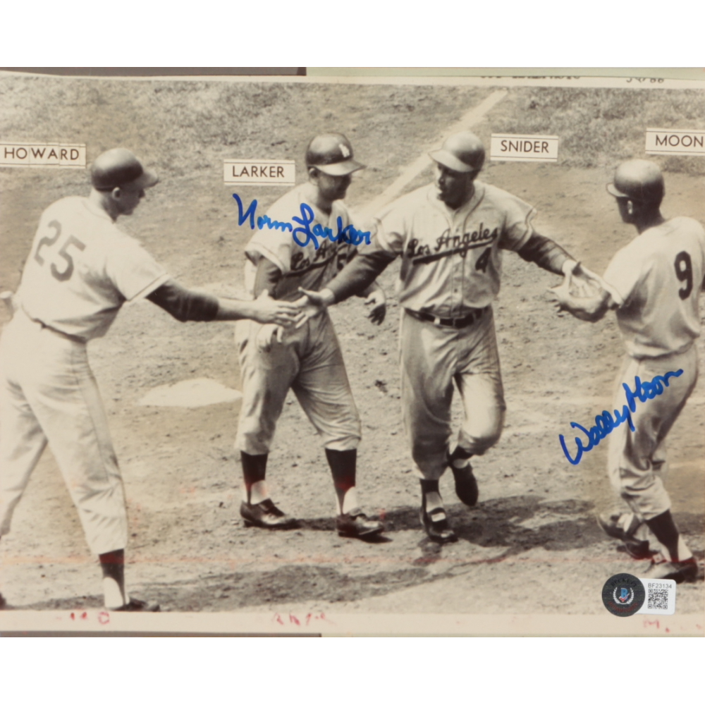 Norm Larker & Wally Moon Signed Dodgers 8x10 Photo (Beckett) | Pristine ...