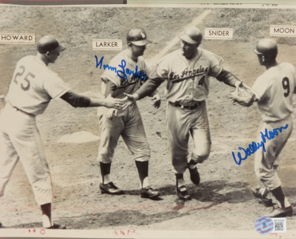 Norm Larker & Wally Moon Signed Dodgers 8x10 Photo (Beckett) | Pristine ...