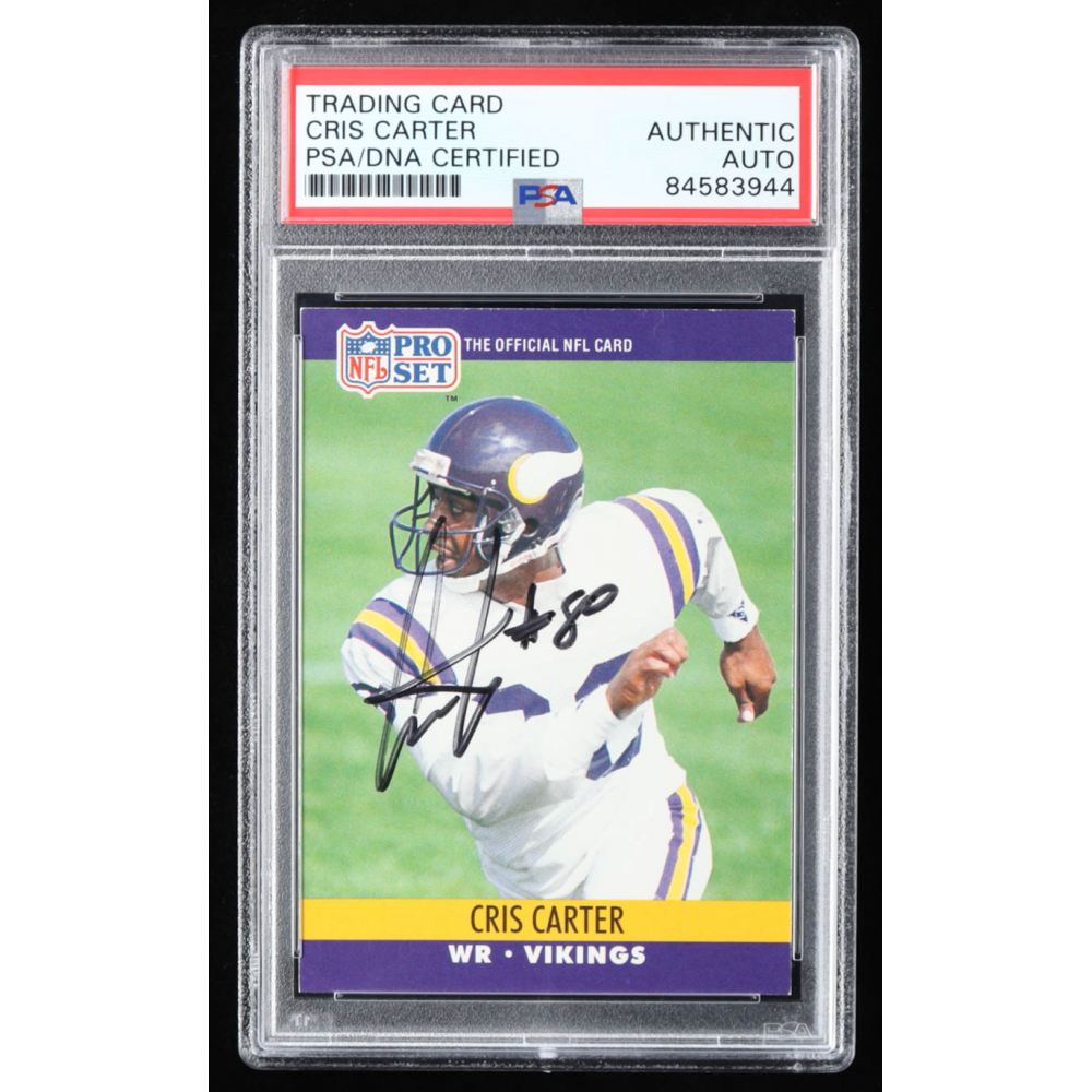 Cris Carter Signed 1990 Pro Set #571 (PSA) | Pristine Auction