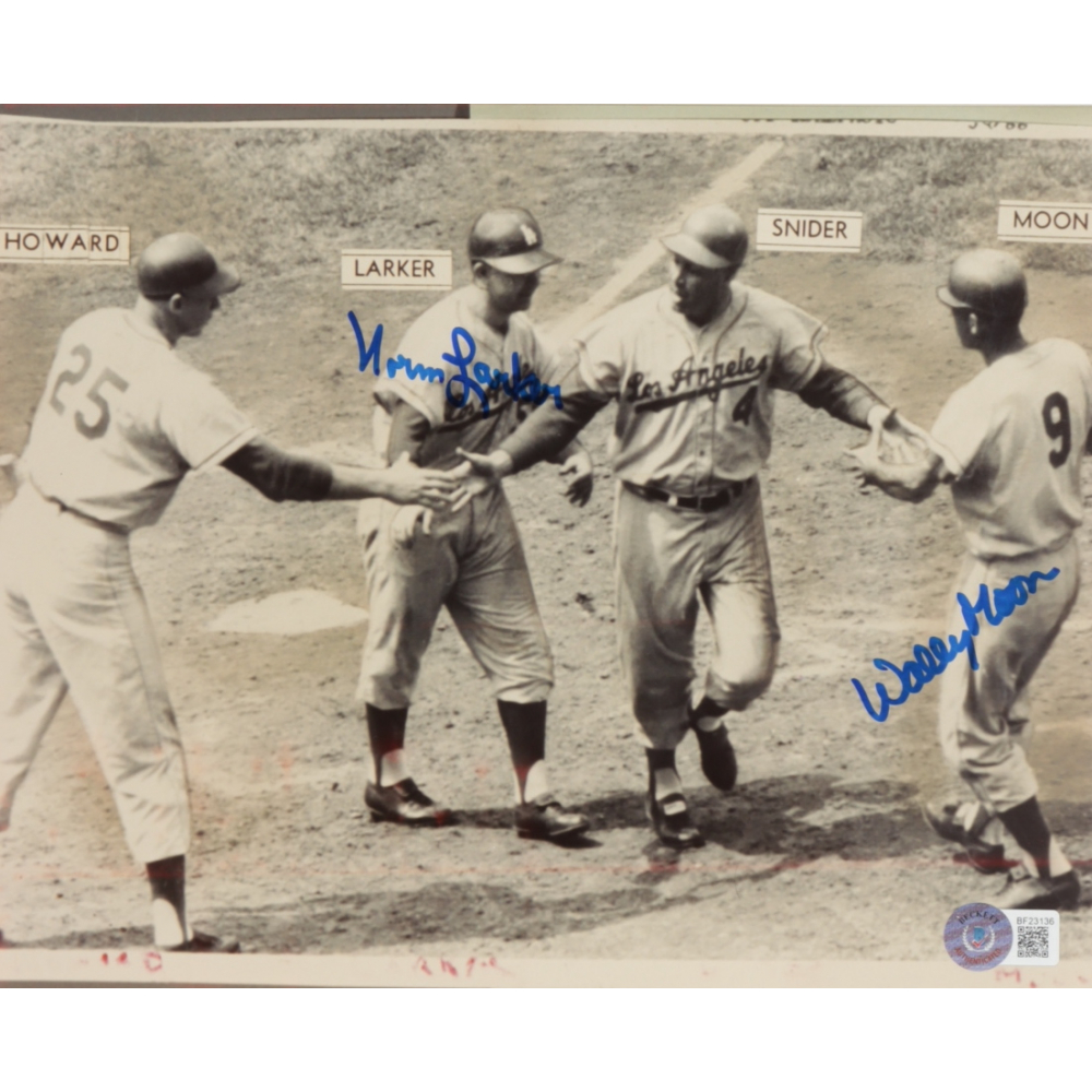 Norm Larker & Wally Moon Signed Dodgers 8x10 Photo (Beckett) | Pristine ...