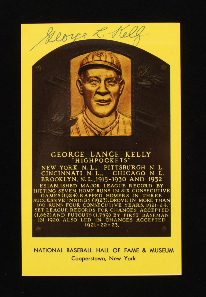 George Kelly Signed Hall of Fame Plaque Postcard (Beckett) | Pristine ...