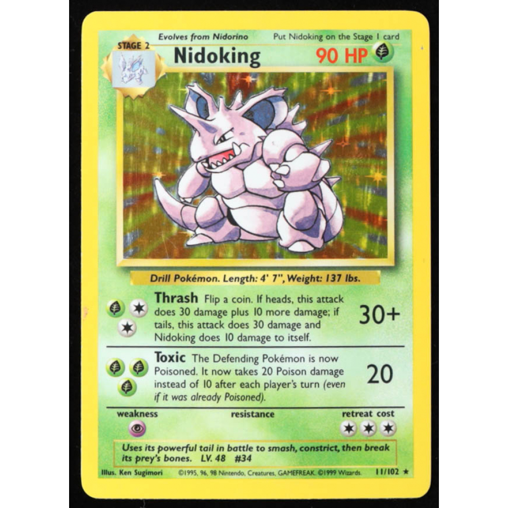 Nidoking 1999 Pokemon Base Unlimited #11 Holo | Pristine Auction
