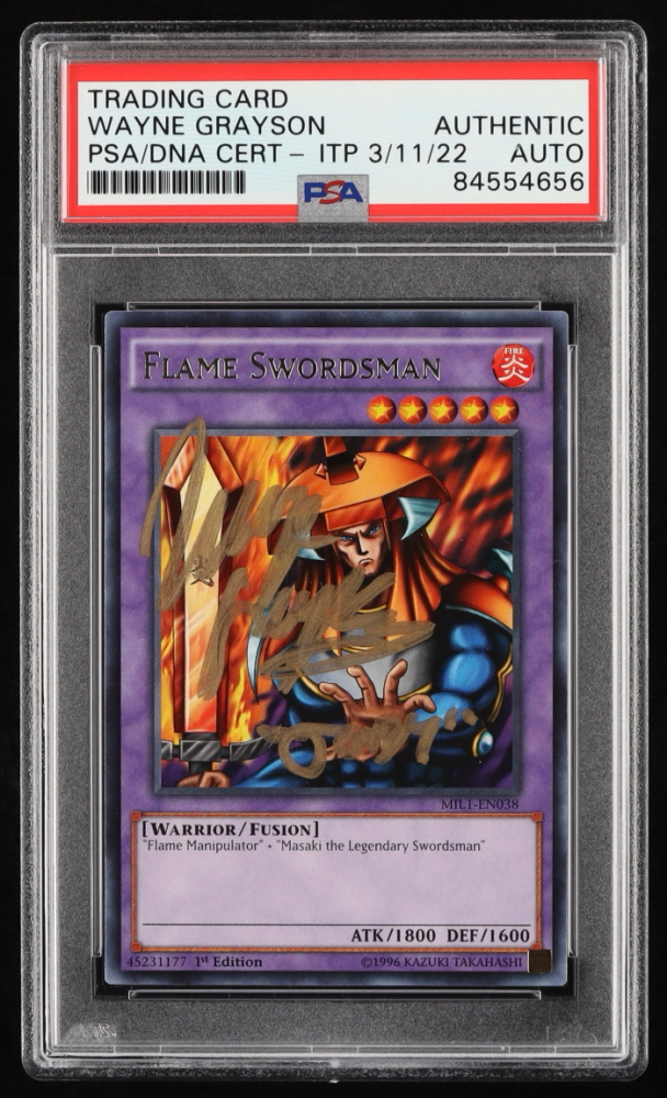Wayne Grayson Signed Flame Swordsman 2016 Yu-Gi-Oh Millennium Pack 1st ...