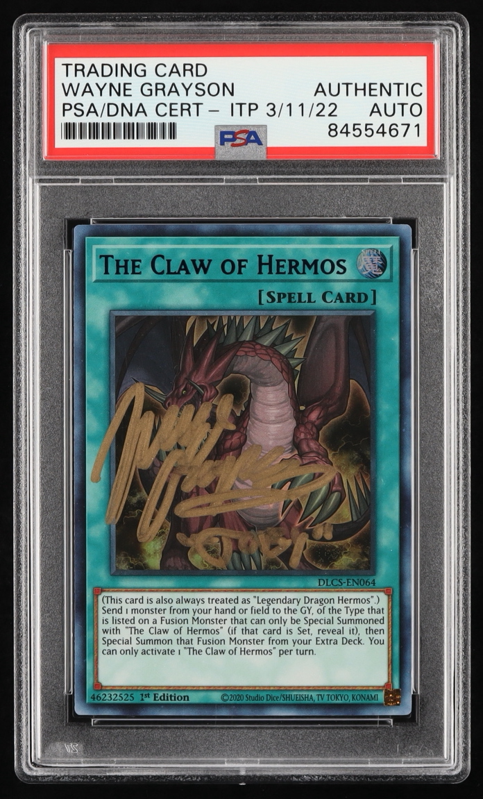 Wayne Grayson Signed The Claw of Hermos 2016 Yu-Gi-Oh Dragons of Legend ...