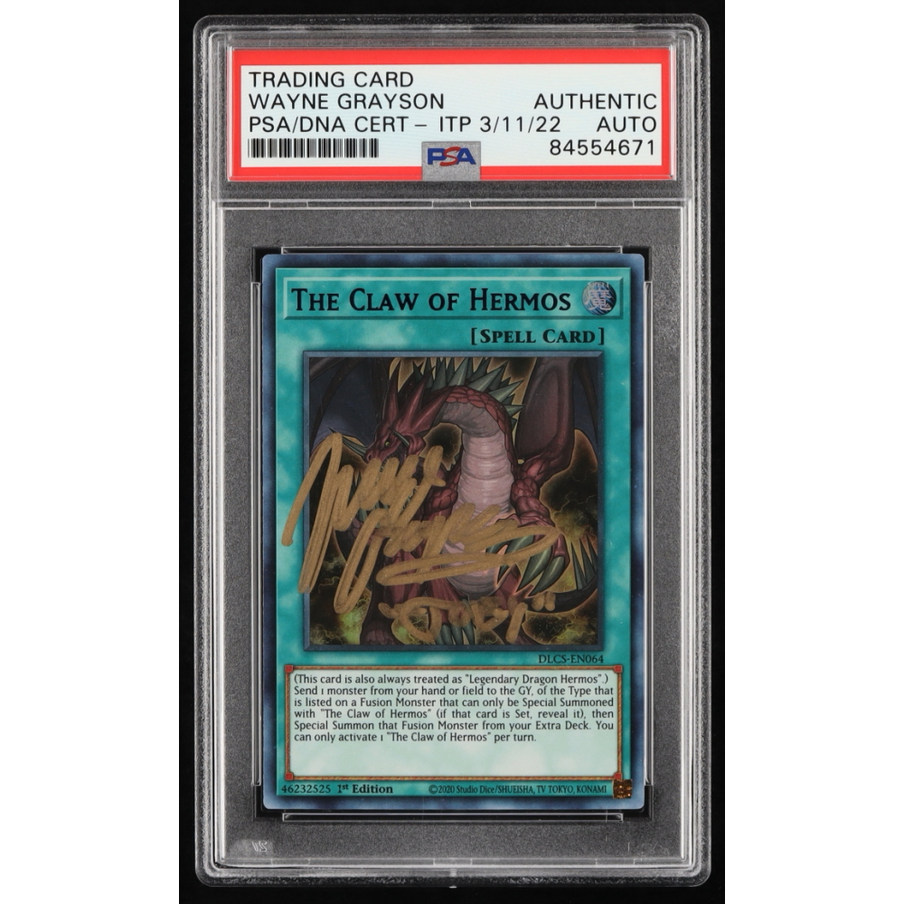 Wayne Grayson Signed The Claw of Hermos 2016 Yu-Gi-Oh Dragons of Legend ...