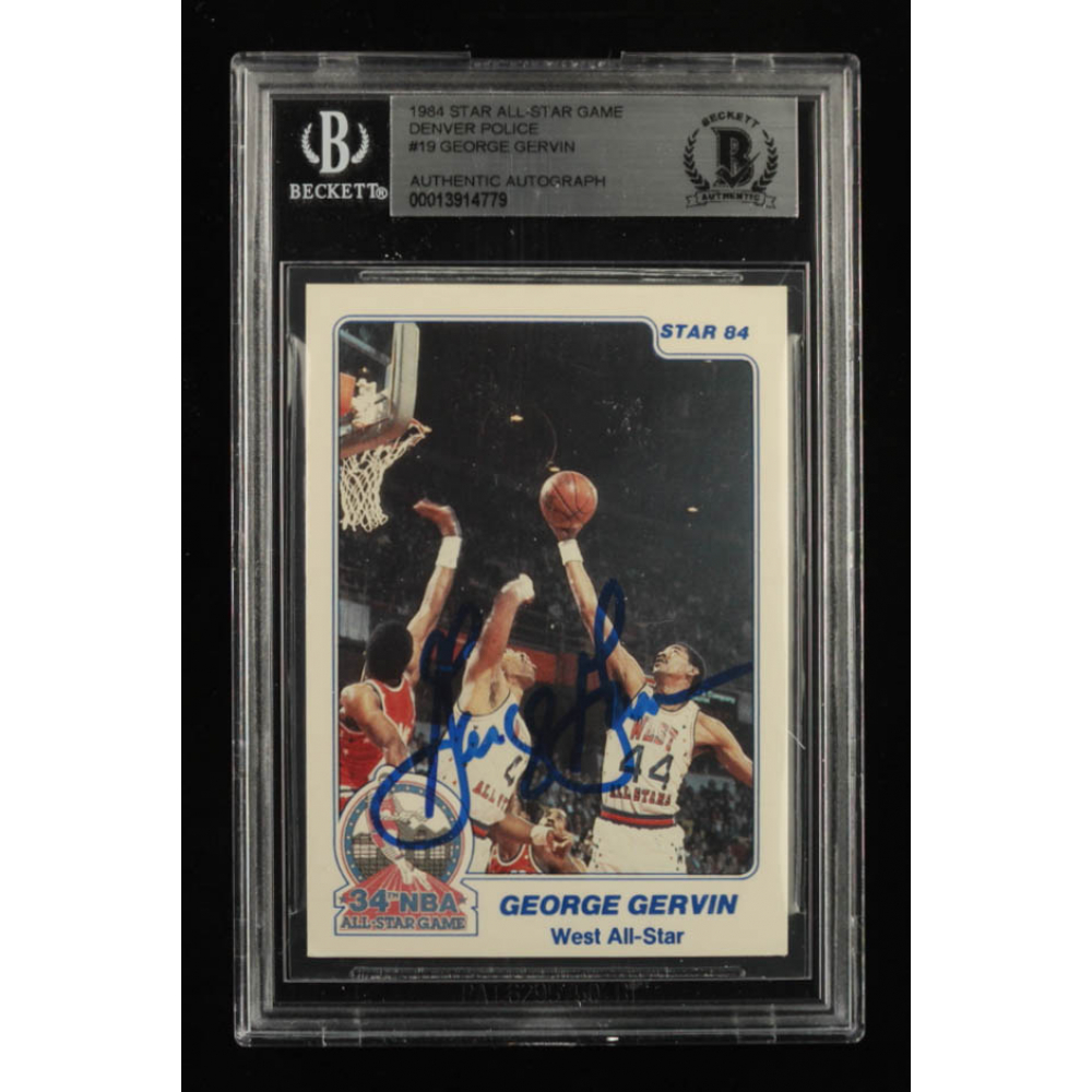 George Gervin Signed 1984 Star All-Star Game Denver Police #19 (BGS ...
