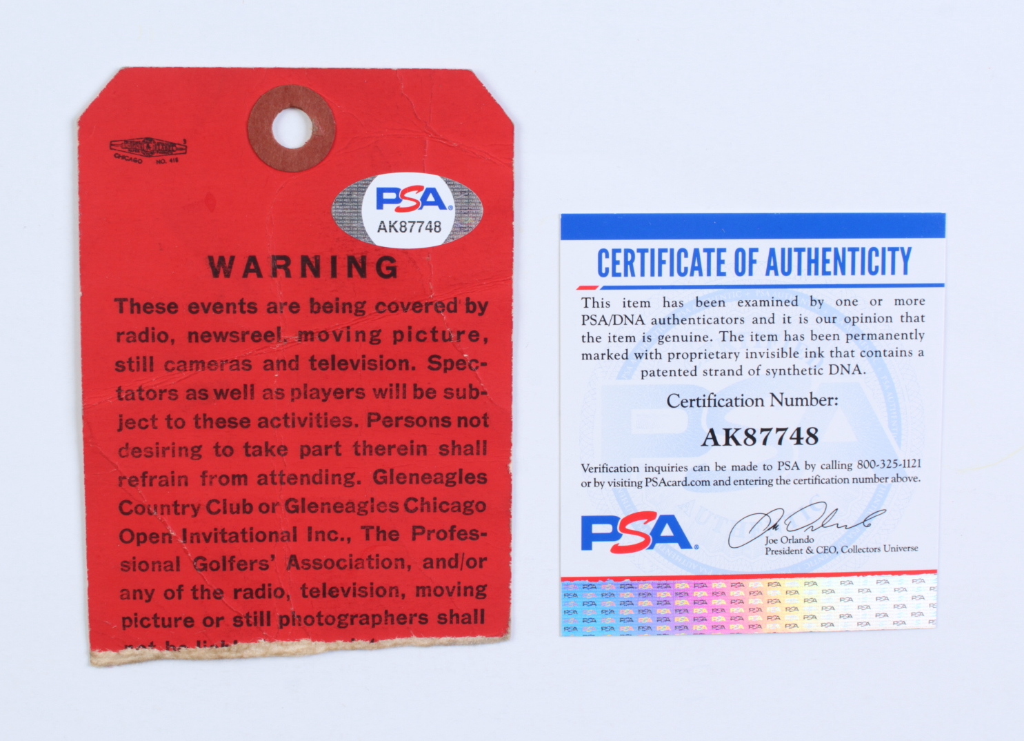 Ken Venturi Signed 1959 Chicago Open Badge (PSA) | Pristine Auction