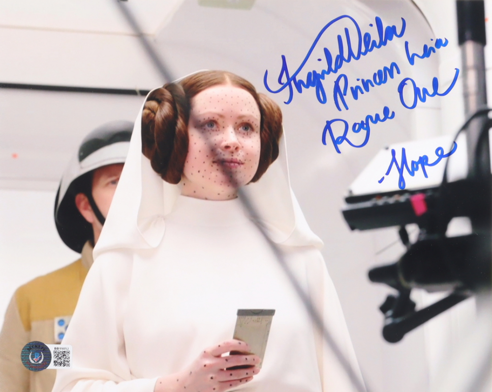 Ingvild Deila Signed "Rogue One" 8x10 Photo Inscribed "Princess Leia ...