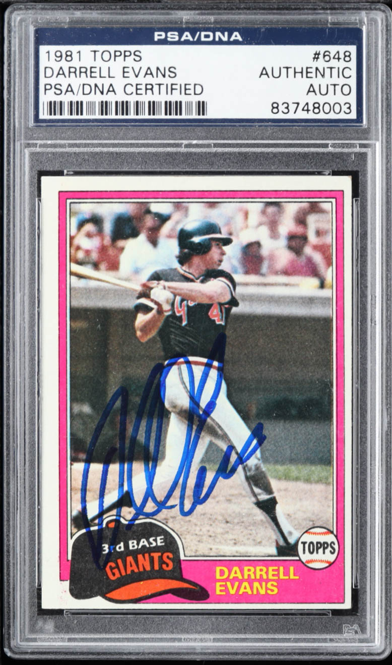 Darrell Evans Signed 1981 Topps #648 (PSA) | Pristine Auction