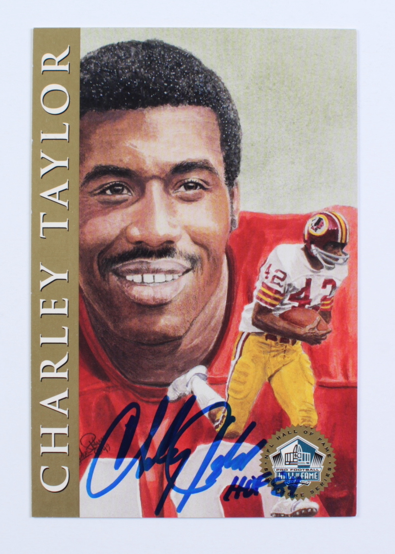 Charley Taylor Signed Hall of Fame Signature Series Card Inscribed "HOF ...