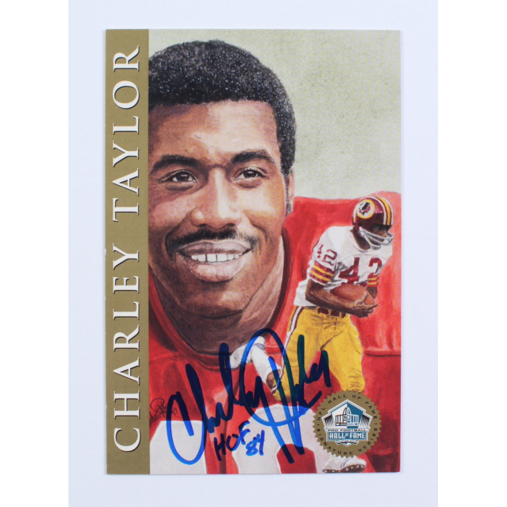 Charley Taylor Signed Hall of Fame Signature Series Card Inscribed "HOF ...