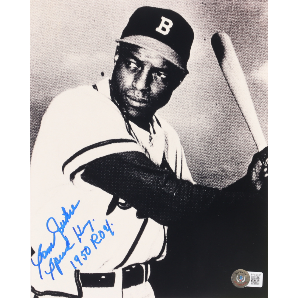 Sam Jethroe Signed Braves 8x10 Photo Inscribed "1950 ROY" (Beckett ...