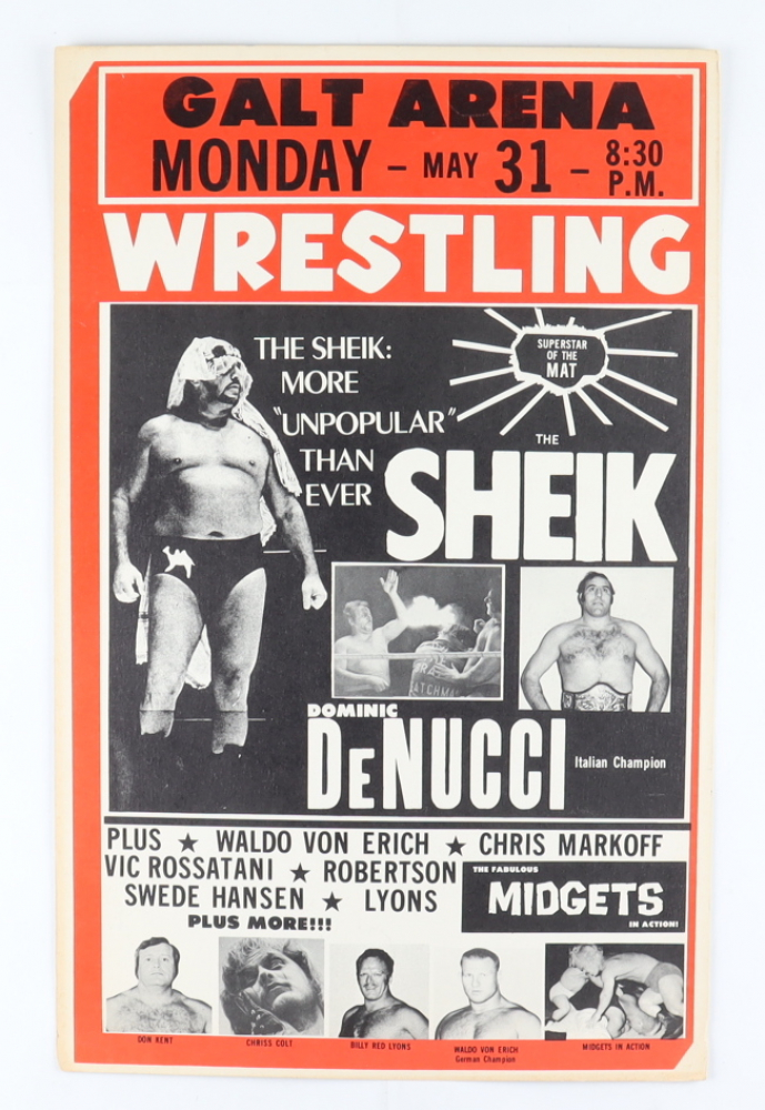 Dominic DeNucci 14x22 Original 1980 Galt Arena Wrestling Poster ...