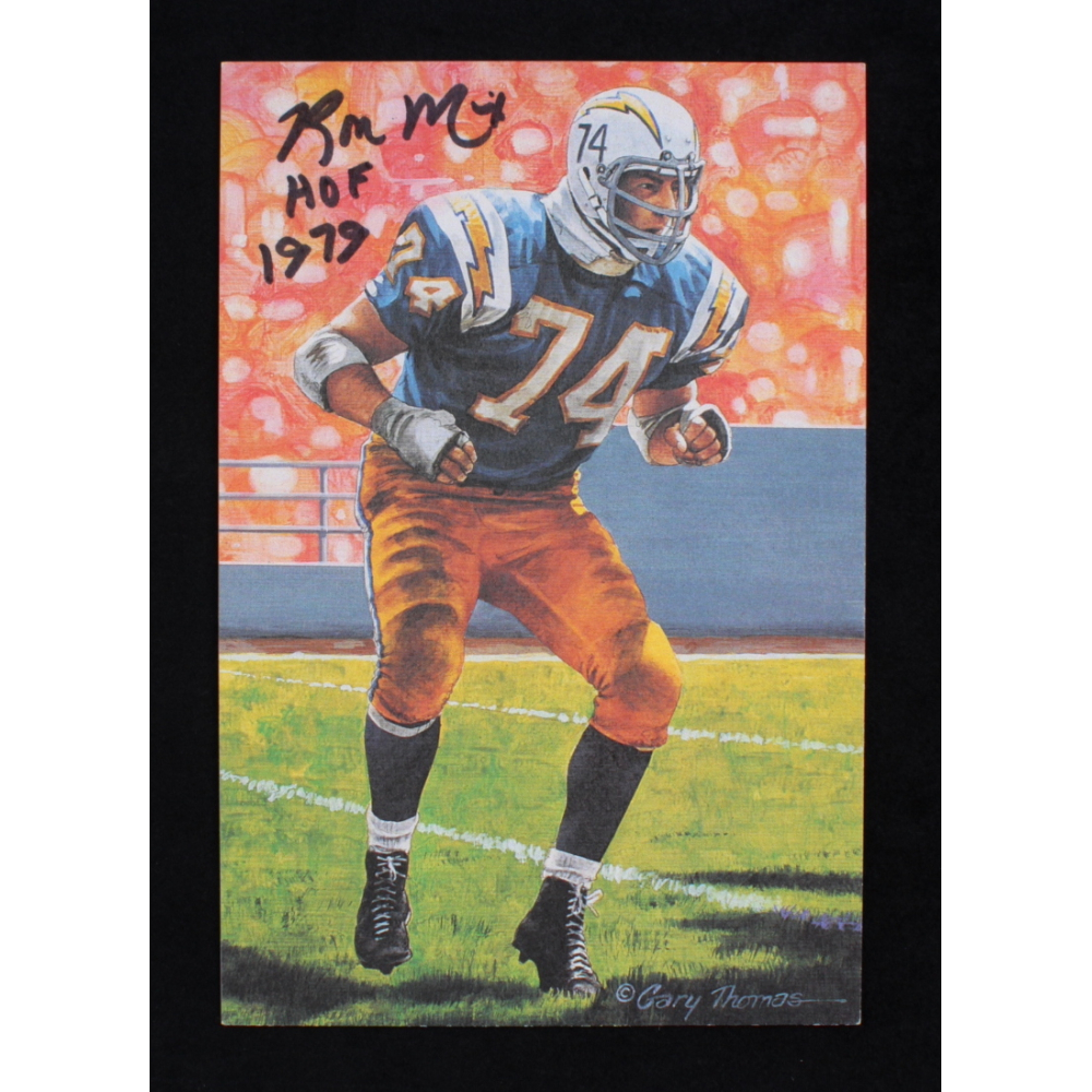 Ron Mix Signed LE Chargers Hall of Fame Postcard Inscribed "HOF 1979 ...