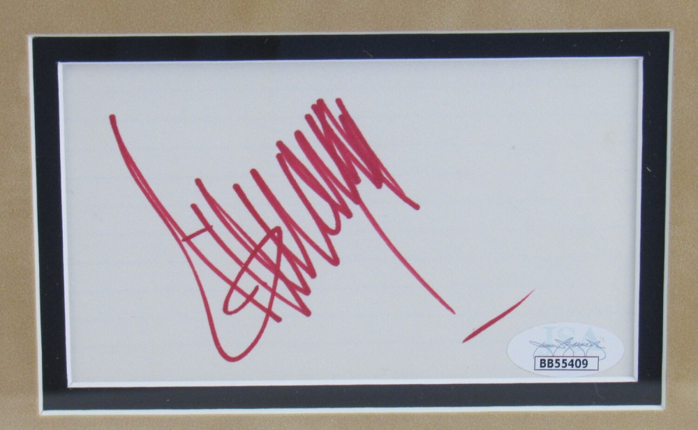 Donald Trump Signed 16x18 Custom Framed Cut Display with Photo (JSA ...
