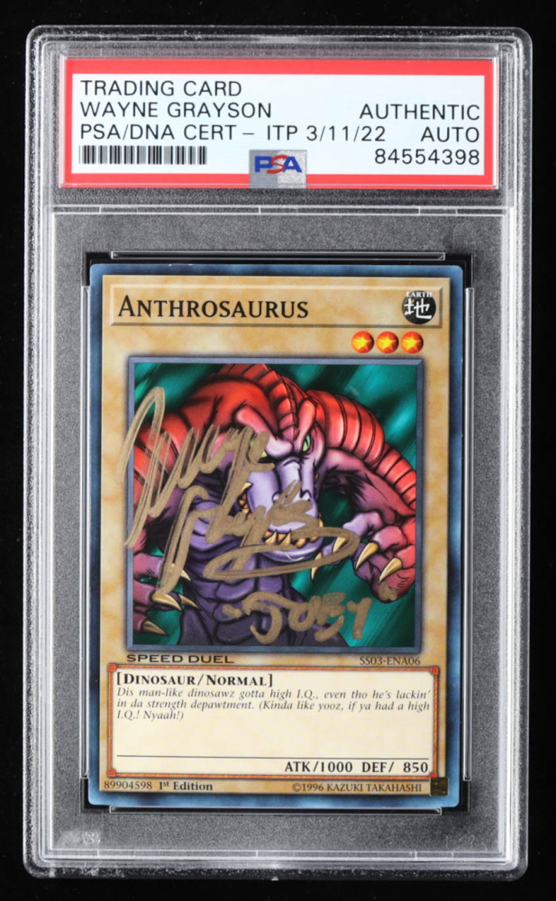 Wayne Grayson Signed Anthrosaurus 2019 YuGiOh Speed Duel Starter Decks ...
