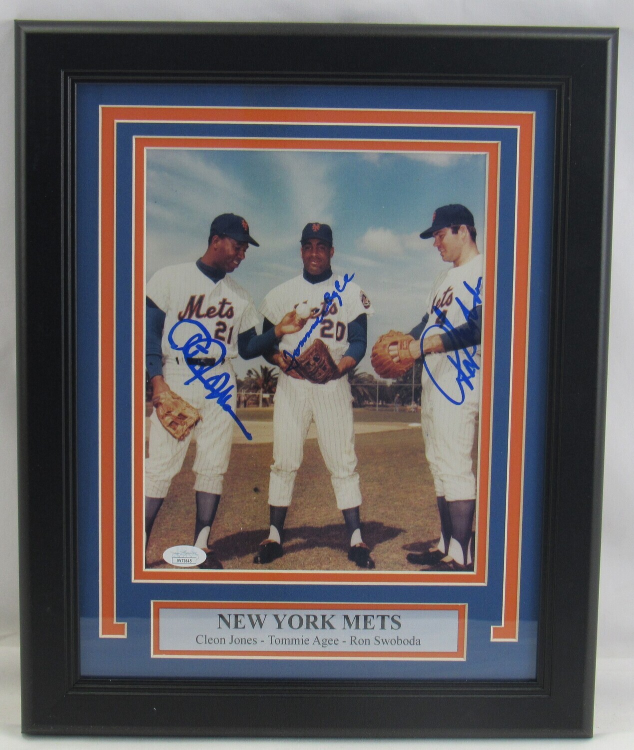 Cleon Jones, Tommie Agee & Ron Swoboda Signed Mets 13x16 Custom Framed ...
