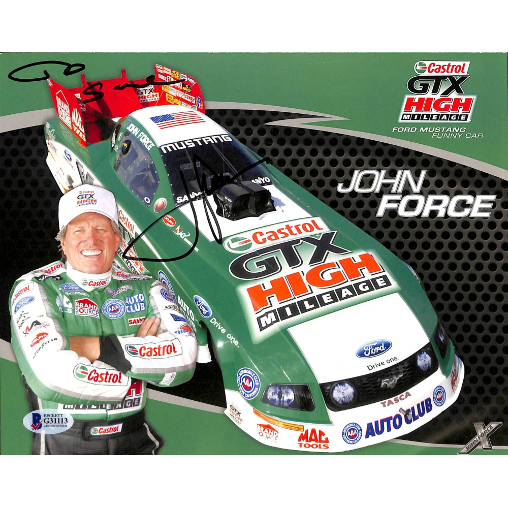 John Force Signed NHRA 8x10 Photo (Beckett) | Pristine Auction