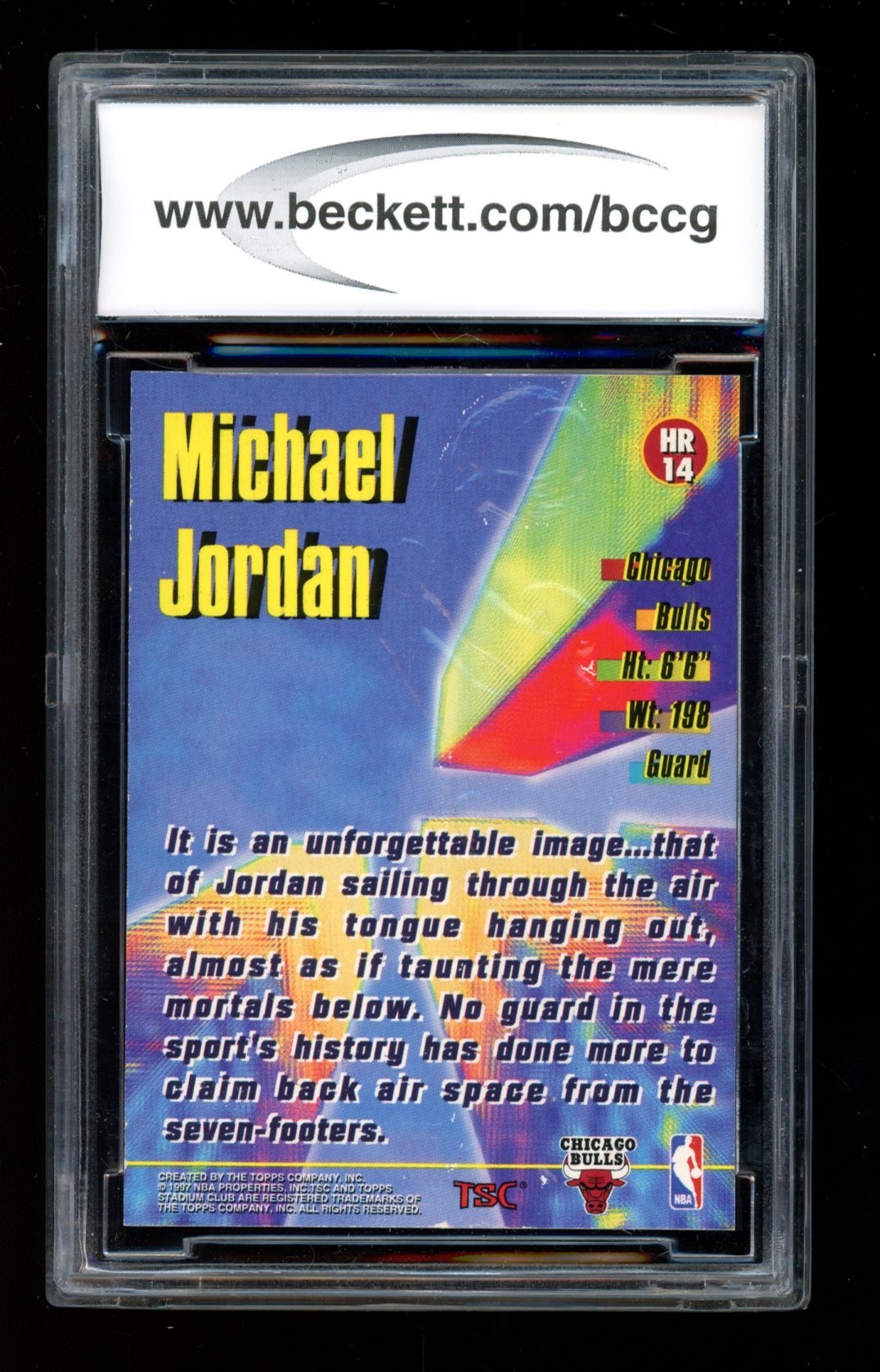 Michael Jordan 1996-97 Stadium Club High Risers #HR14 (BCCG 10 ...