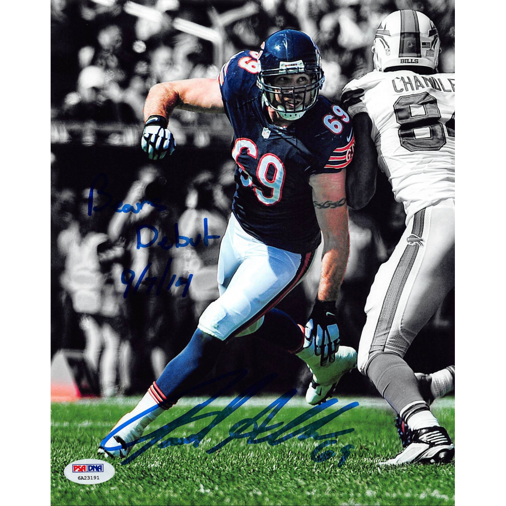 Jared Allen Signed Vikings 8x10 Photo Inscribed "Bears Debut 9/7/14 ...