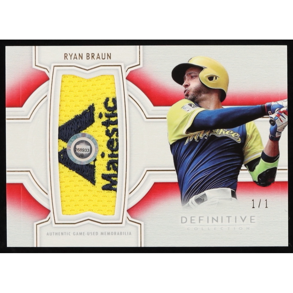 Ryan Braun 2020 Topps Definitive Collection Jumbo Relics Red #DJRCRB #1 ...
