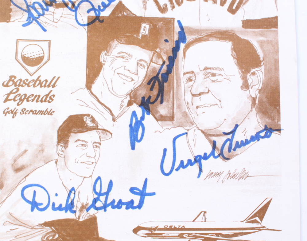 "Baseball Legends" Golf Scramble 13x18 Print Signed by (20) with Lew ...