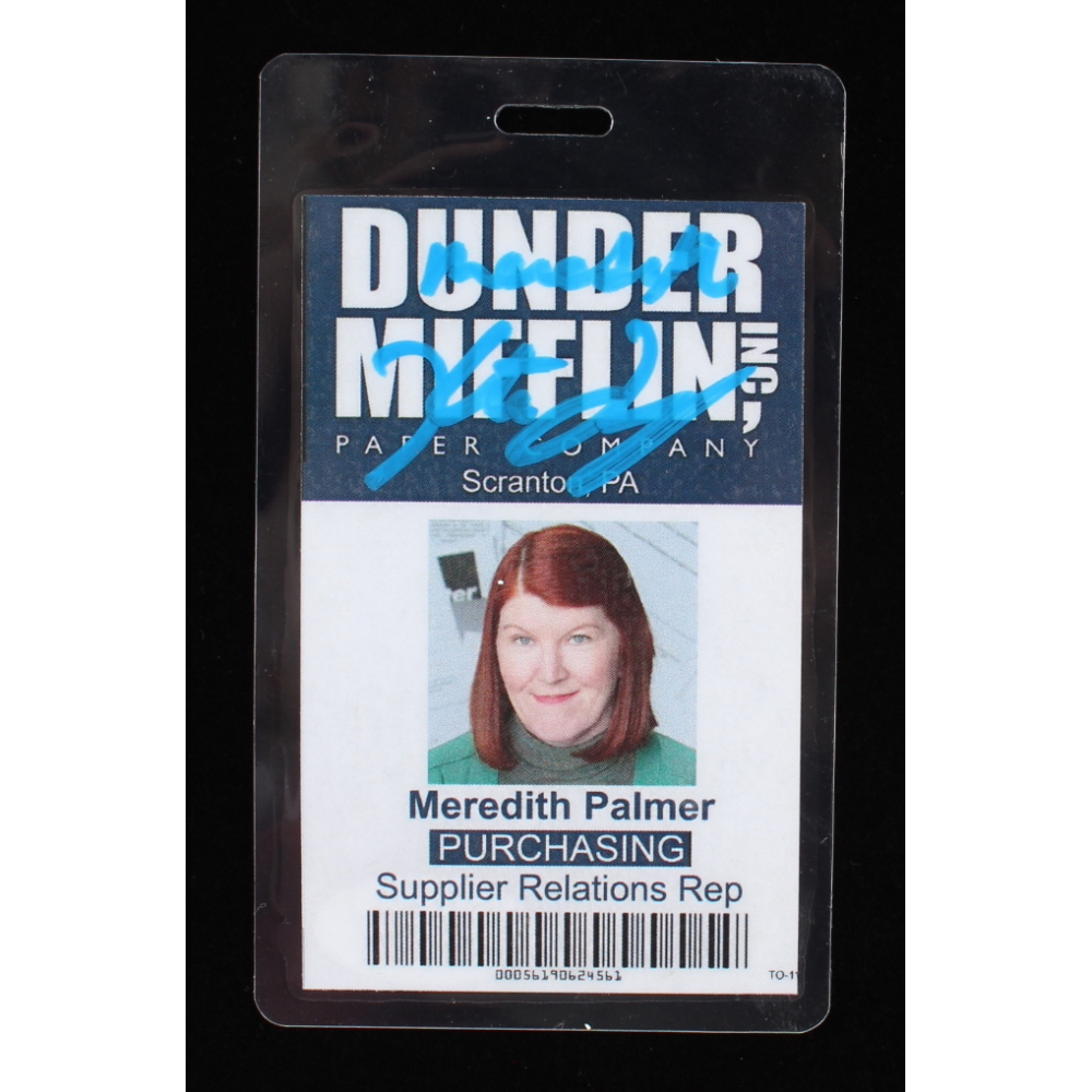 Kate Flannery Signed "The Office" ID Badge Inscribed "Meredith" (JSA ...