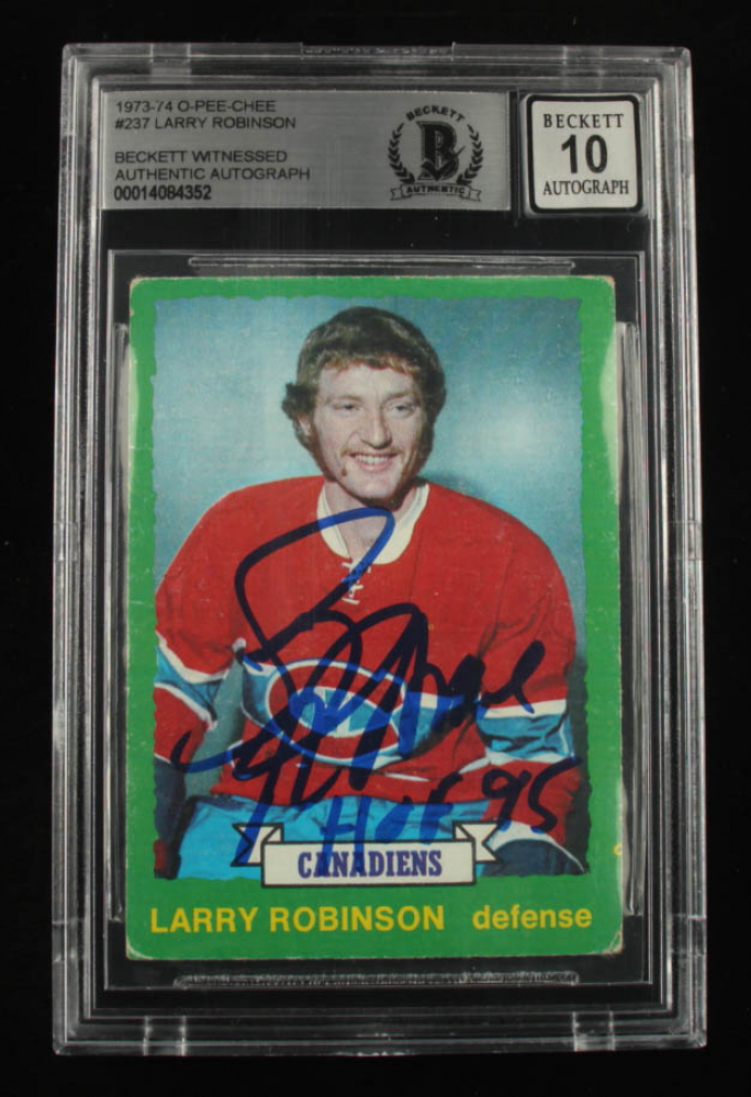 Larry Robinson Signed 1973-74 O-Pee-Chee #237 RC Inscribed "HOF 95" (BGS) | Pristine Auction
