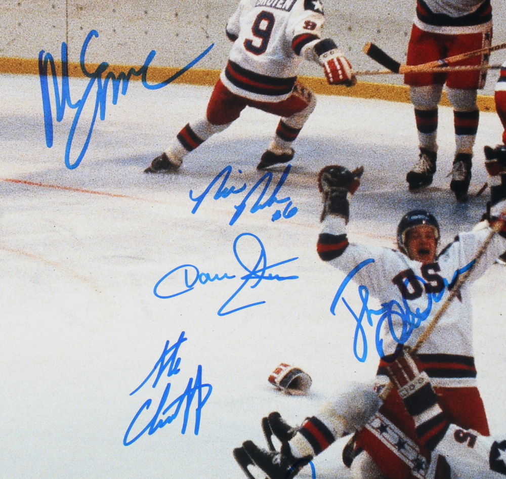 1980 Team USA "Miracle on Ice" 16x20 Photo Team-Signed by (14) with Jim ...