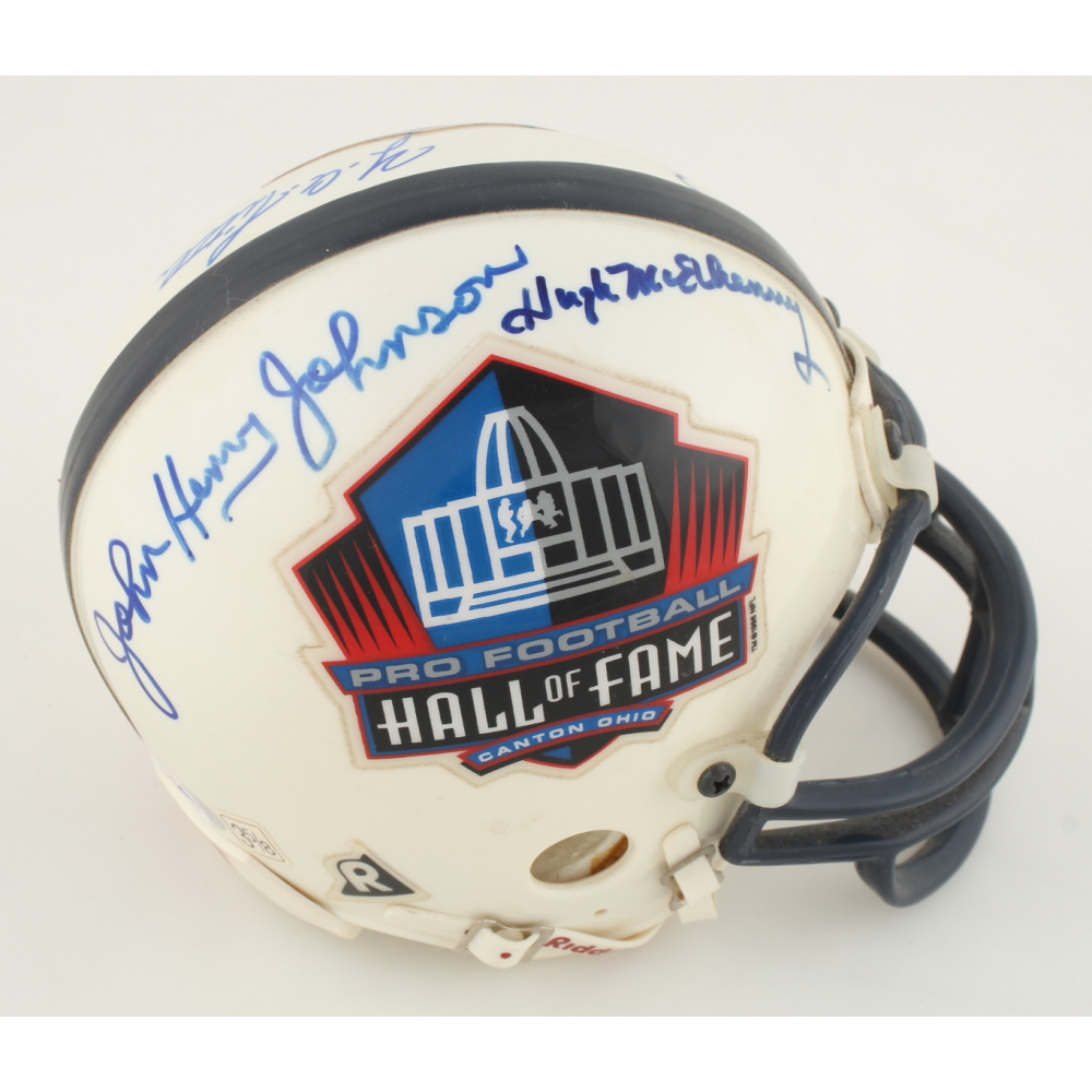 Pro Football Hall of Fame Mini Helmet Signed by (4) With Jimmy Johnson ...