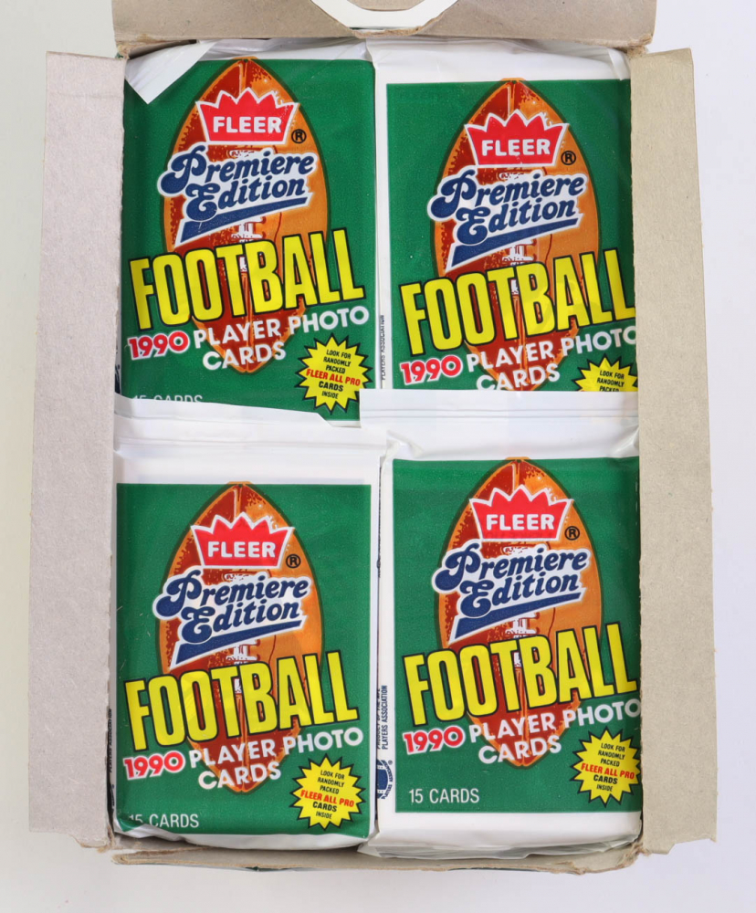 1990 Fleer Player Photo Cards Premiere Edition Football Box with (36 ...