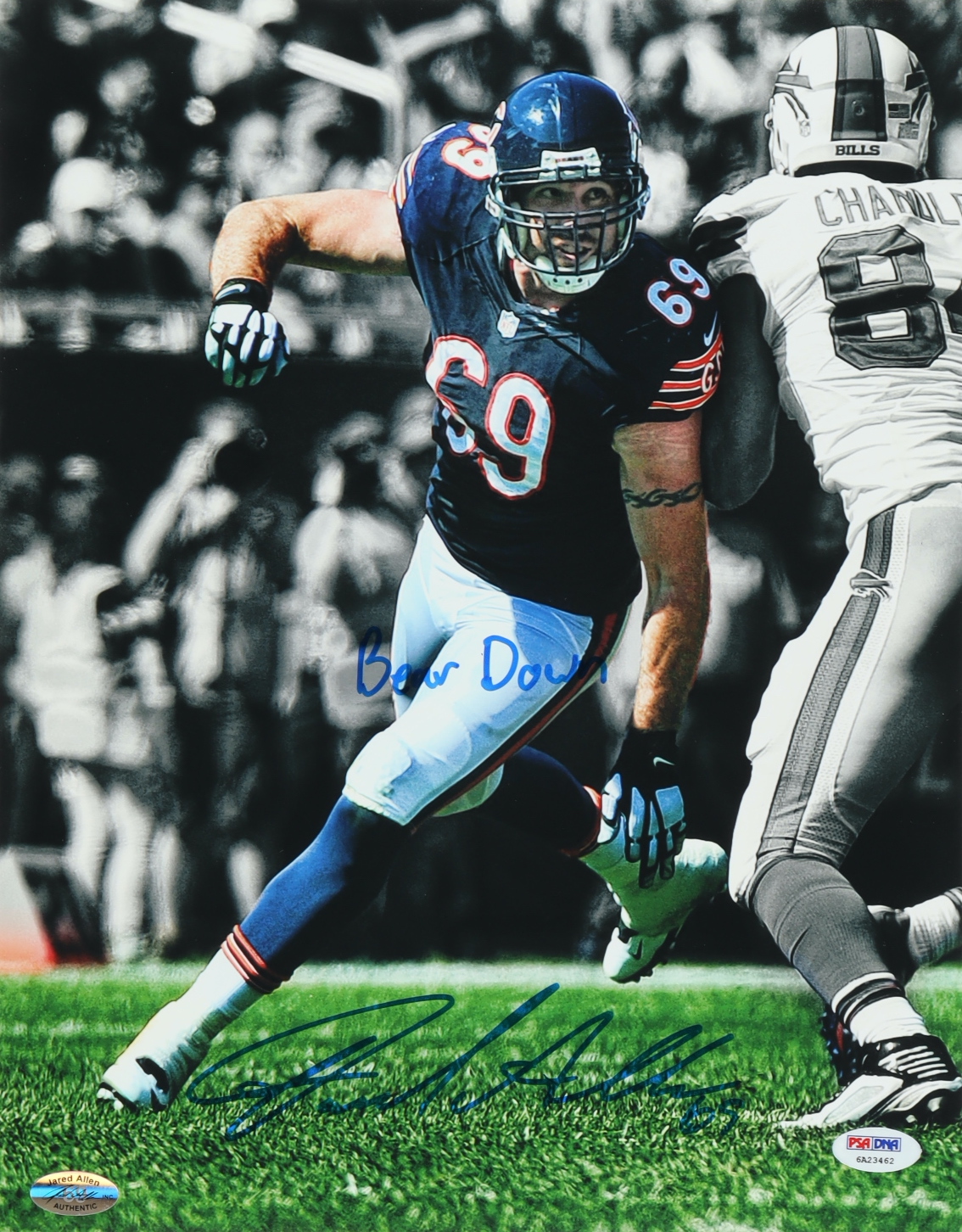 Jared Allen Signed Bears 11x14 Photo Inscribed "Bear Down" (PSA & Allen ...