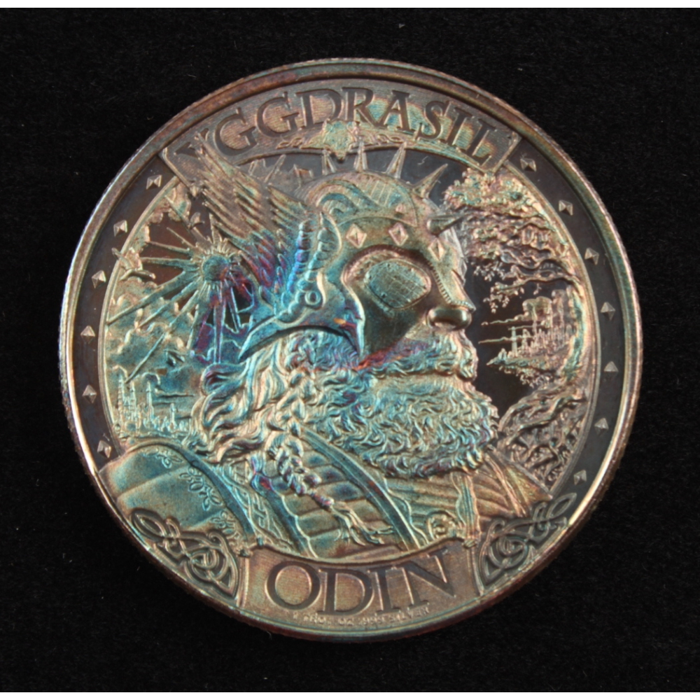 Norse God Odin Crossing Bifrost Asgard 1 Oz .999 Silver Coin | Pristine ...