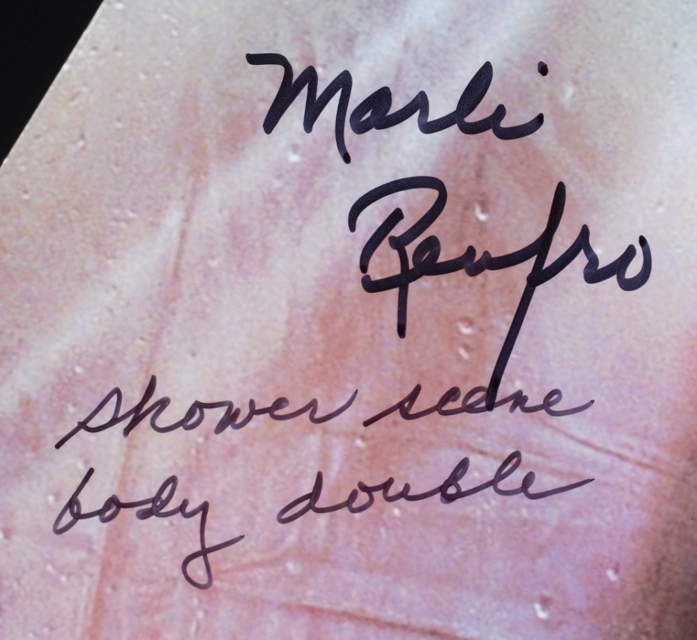 Marli Renfro Signed "Psycho" 11x17 Photo Inscribed "Shower Scene Body ...