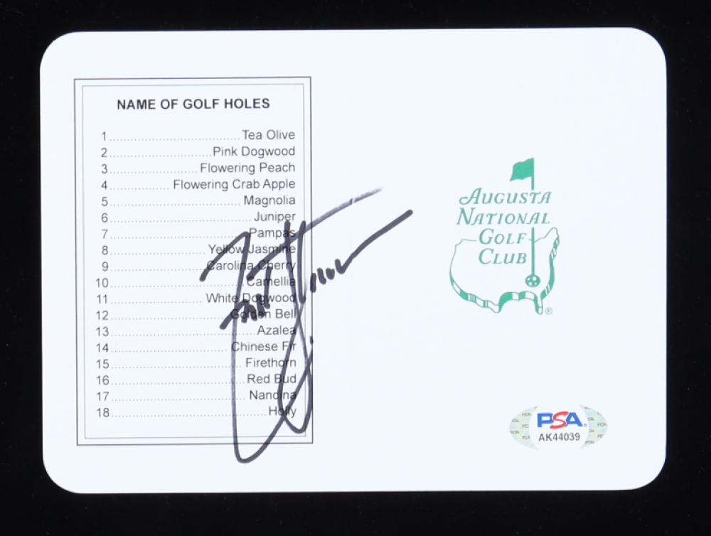 Zach Johnson Signed 5x6.5 Augusta National Golf Club Scorecard (PSA ...