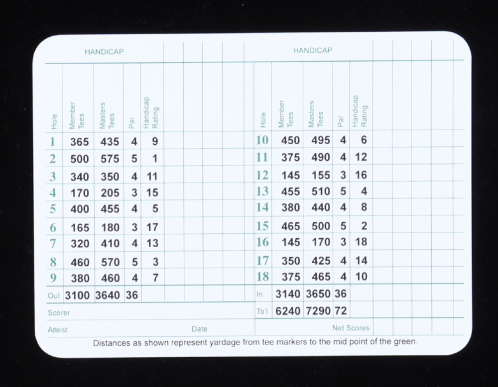 Rickie Fowler Signed 5x6.5 Augusta National Golf Club Scorecard (PSA ...