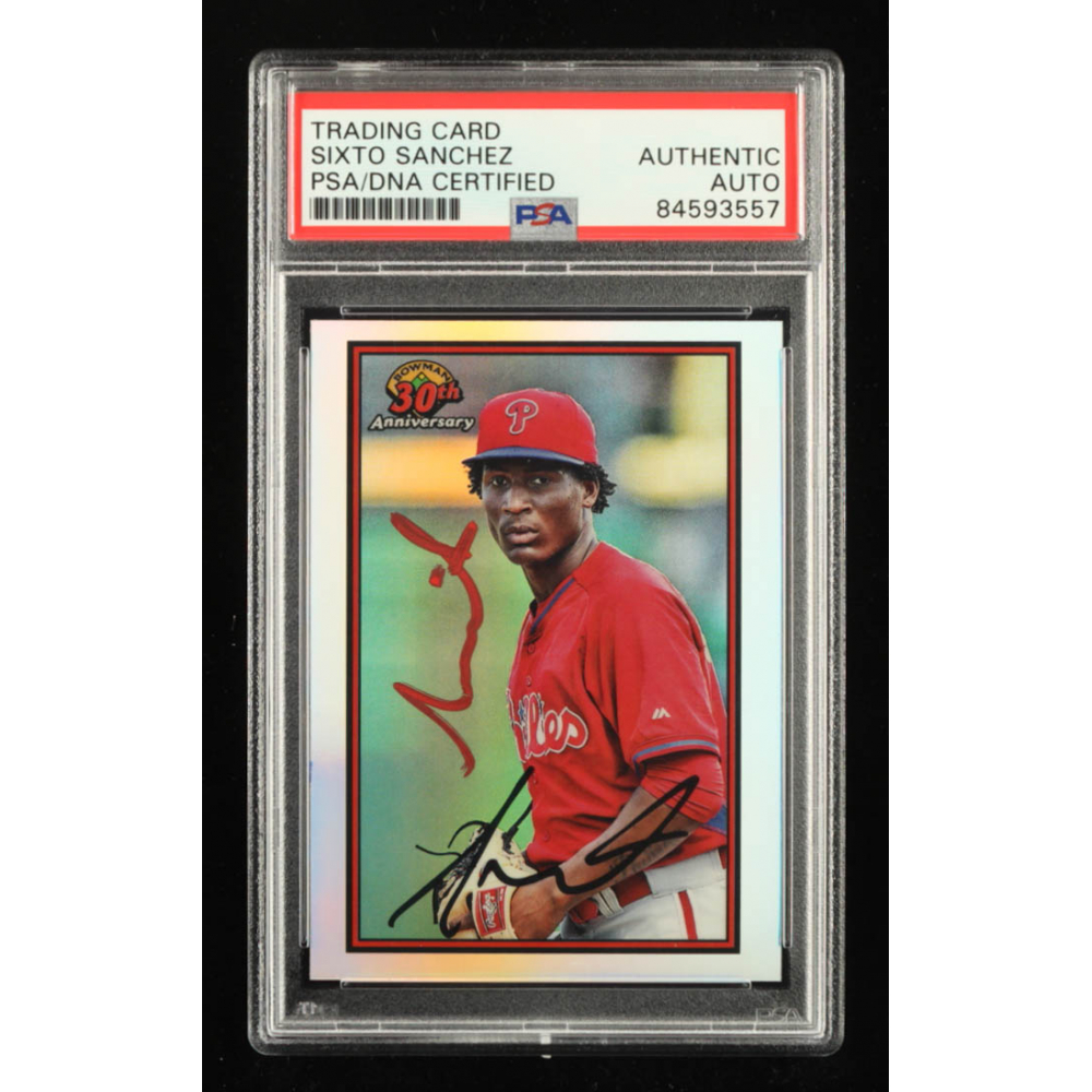 Sixto Sanchez Signed 2019 Bowman Chrome 30th Anniversary #B30SS RC (PSA ...