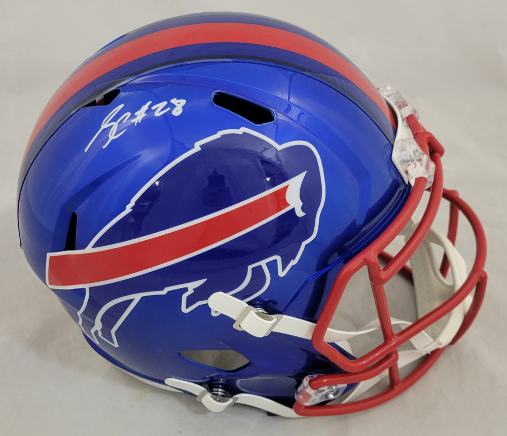 James Cook Signed Bills Flash Alternate Full-Size Speed Helmet (Beckett ...